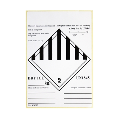 Etikett Trockeneis UN 1845, weiß Verpackungen einfach online bestellen