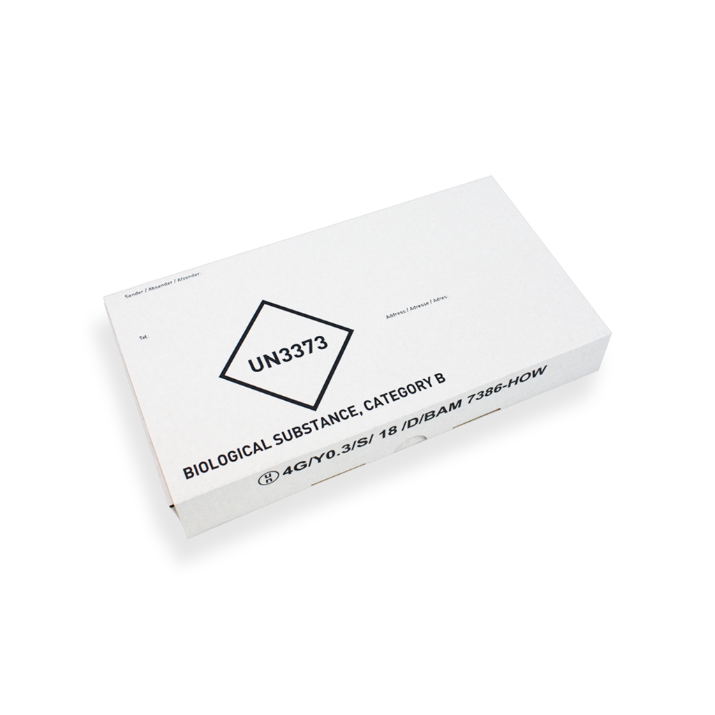 UN3373 shipping box 129 mm x 240 mm White